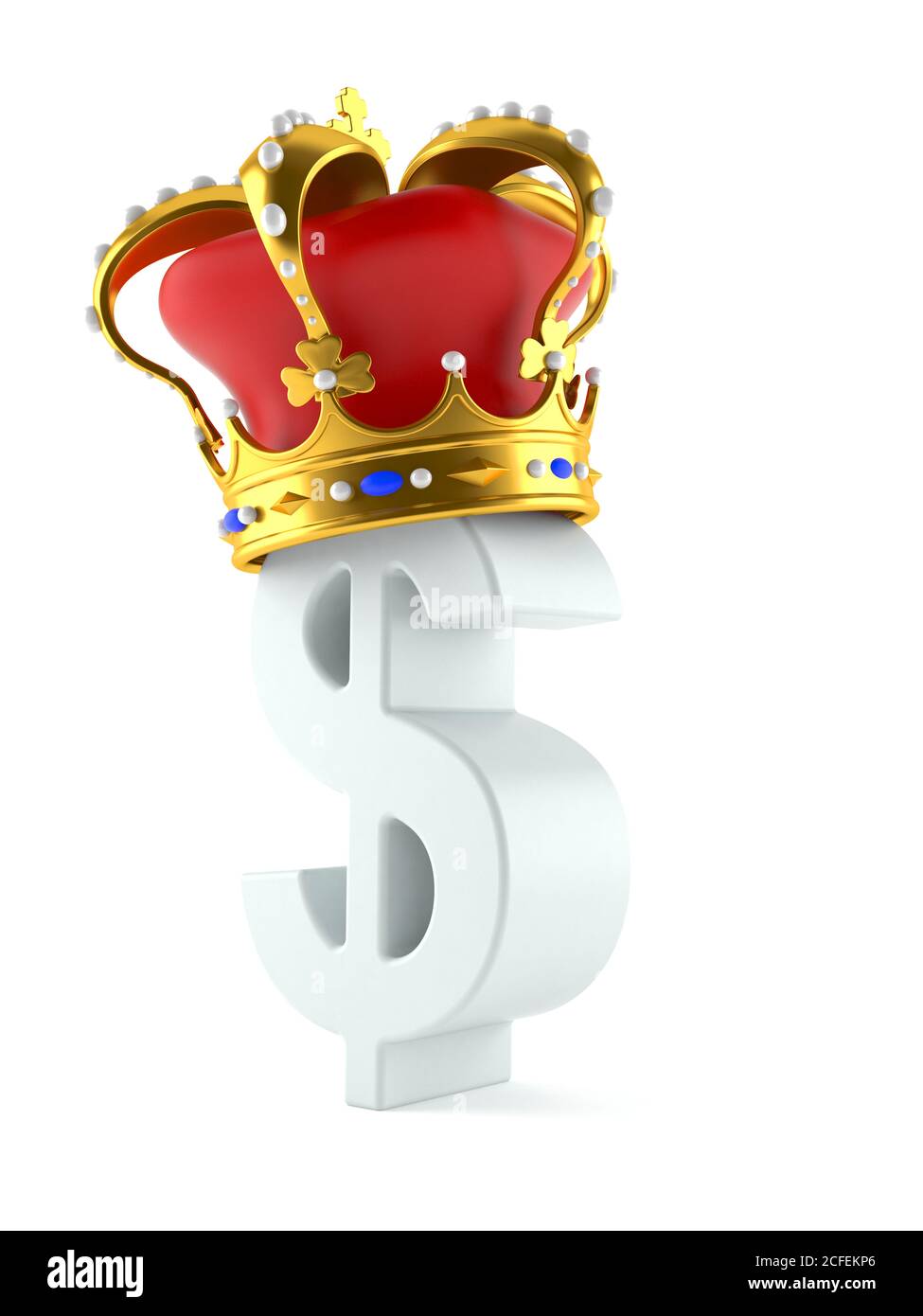 Dollar symbol with crown isolated on white background Stock Photo - Alamy