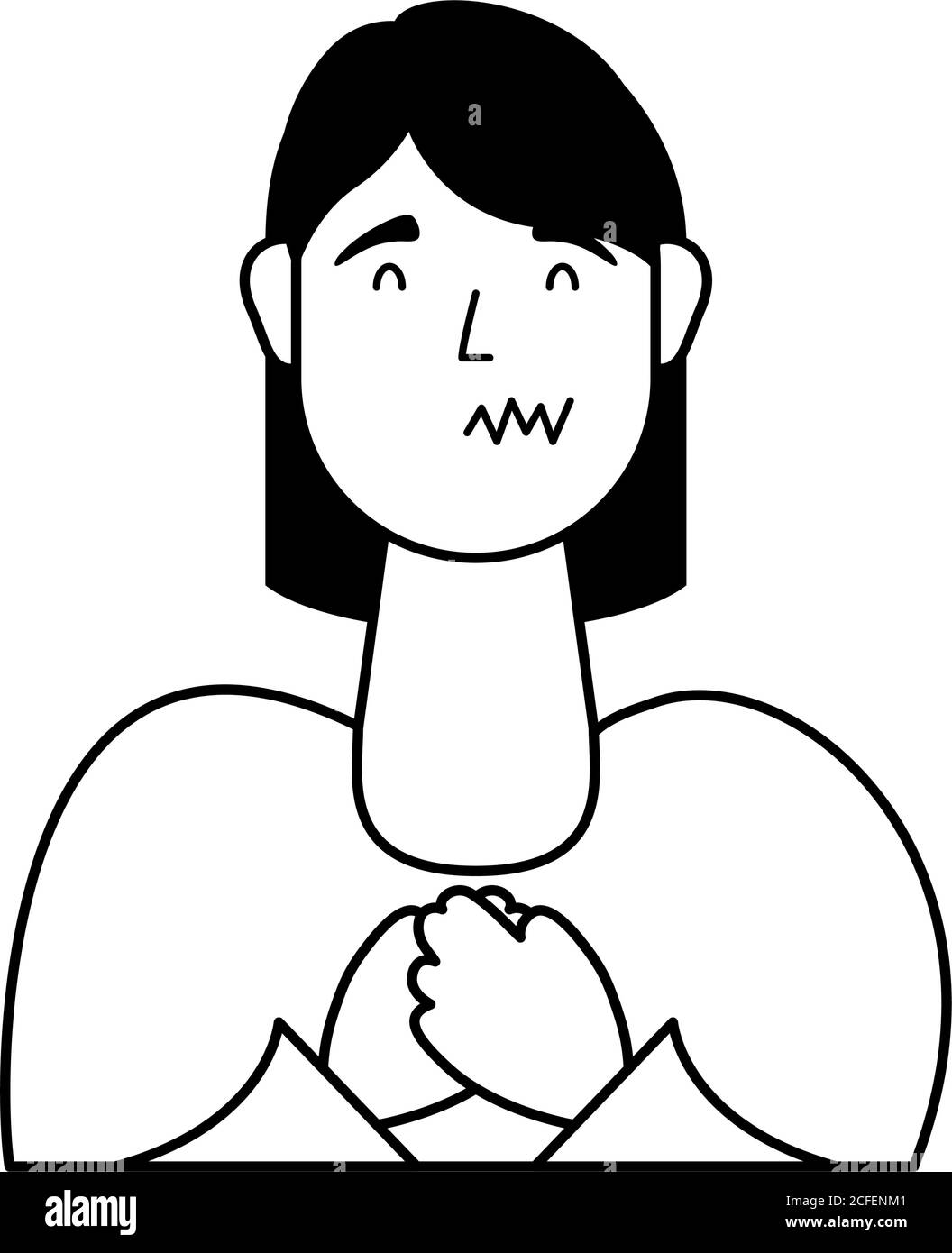 young woman sick avatar character vector illustration design Stock ...