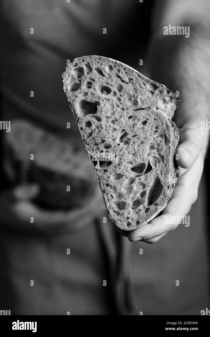 Tasty fresh crispy bread Black and White Stock Photos & Images - Alamy