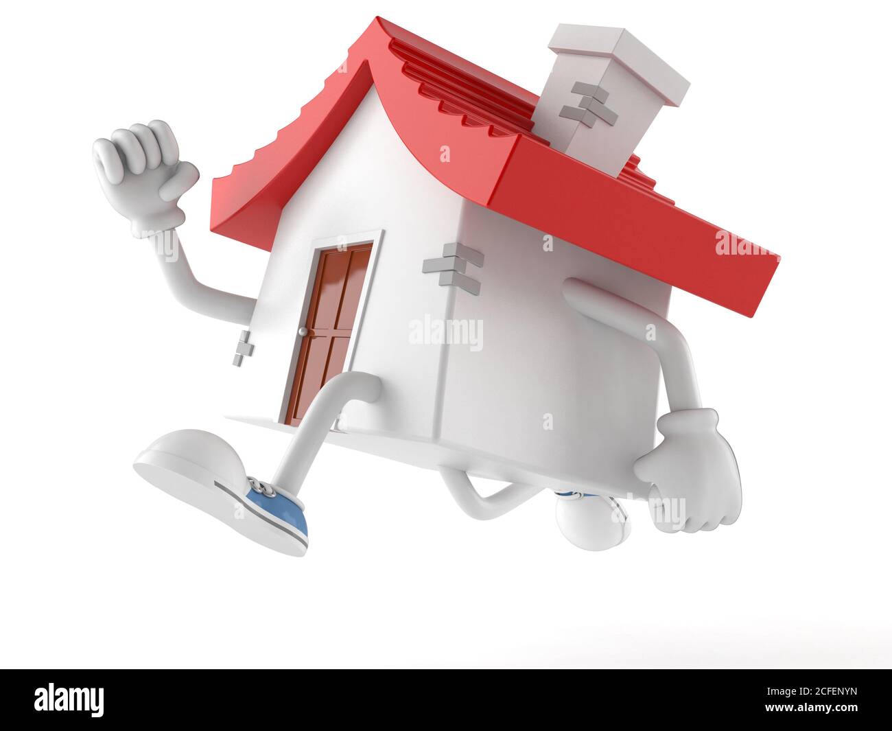 House character running on white background Stock Photo - Alamy