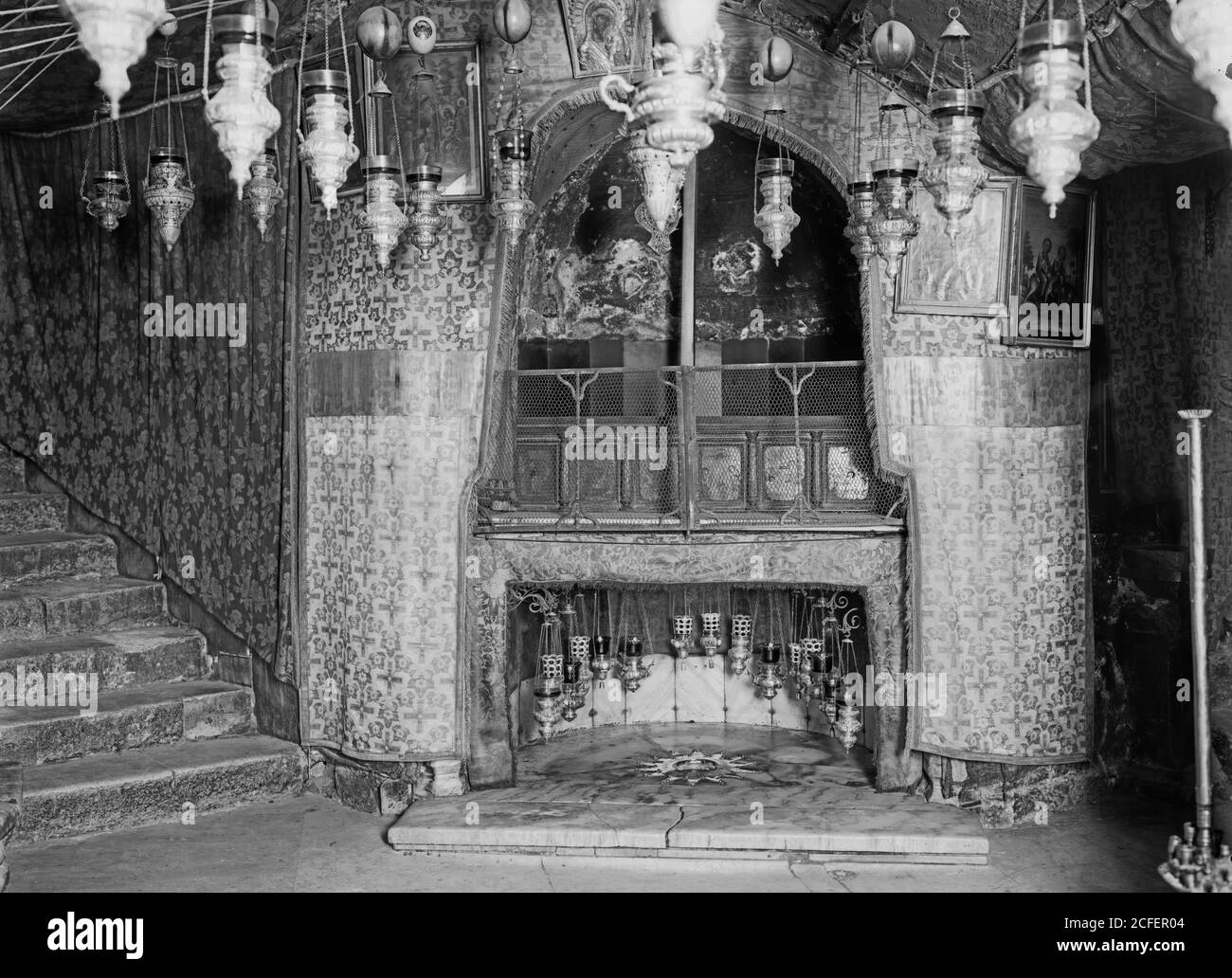 Bethlehem (Beit-Lahm) and surroundings. Grotto of the Nativity ca. 1898 ...