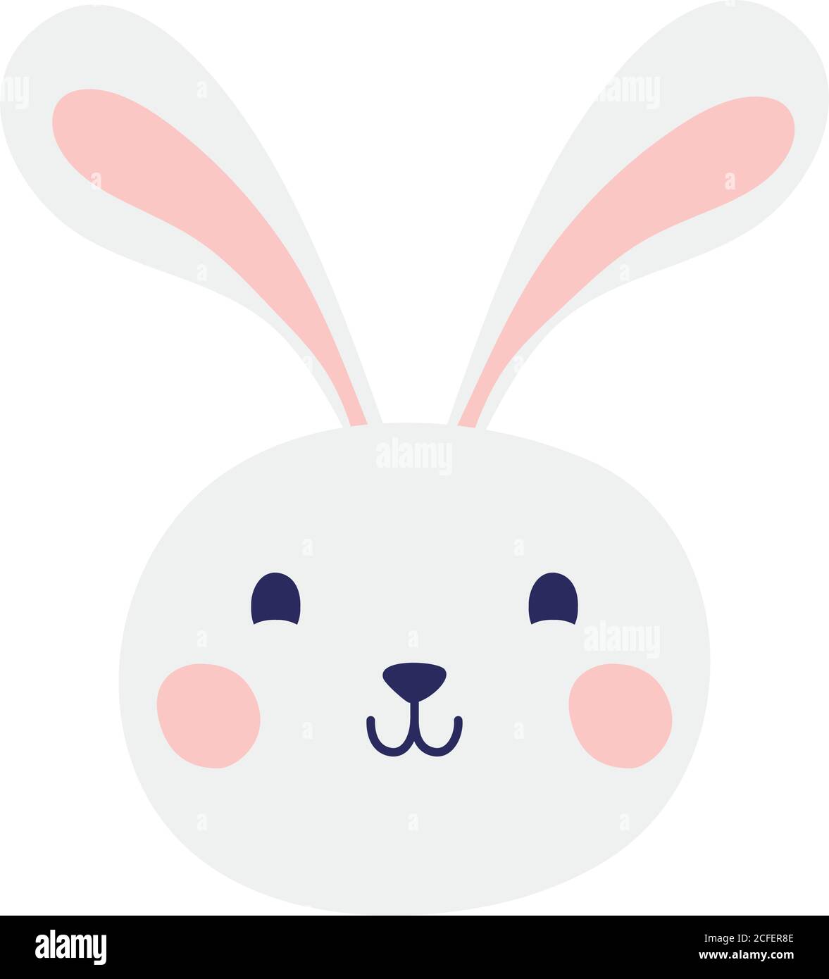 cute easter little rabbit head character vector illustration design ...