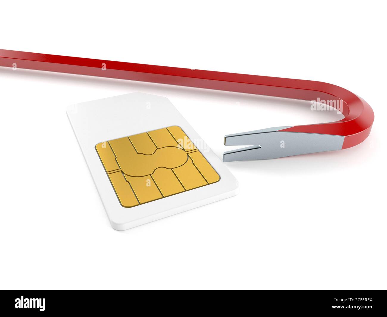 SIM lock concept isolated on white background Stock Photo - Alamy