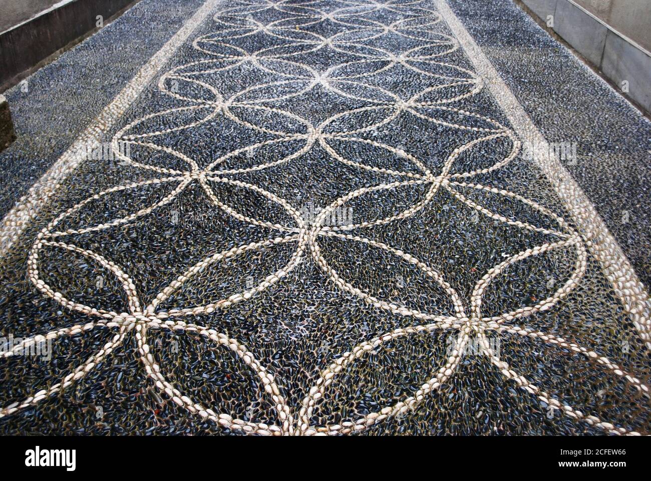 Outdoor stone floor surface arranged in patterns in Topkapi. Istanbul ...