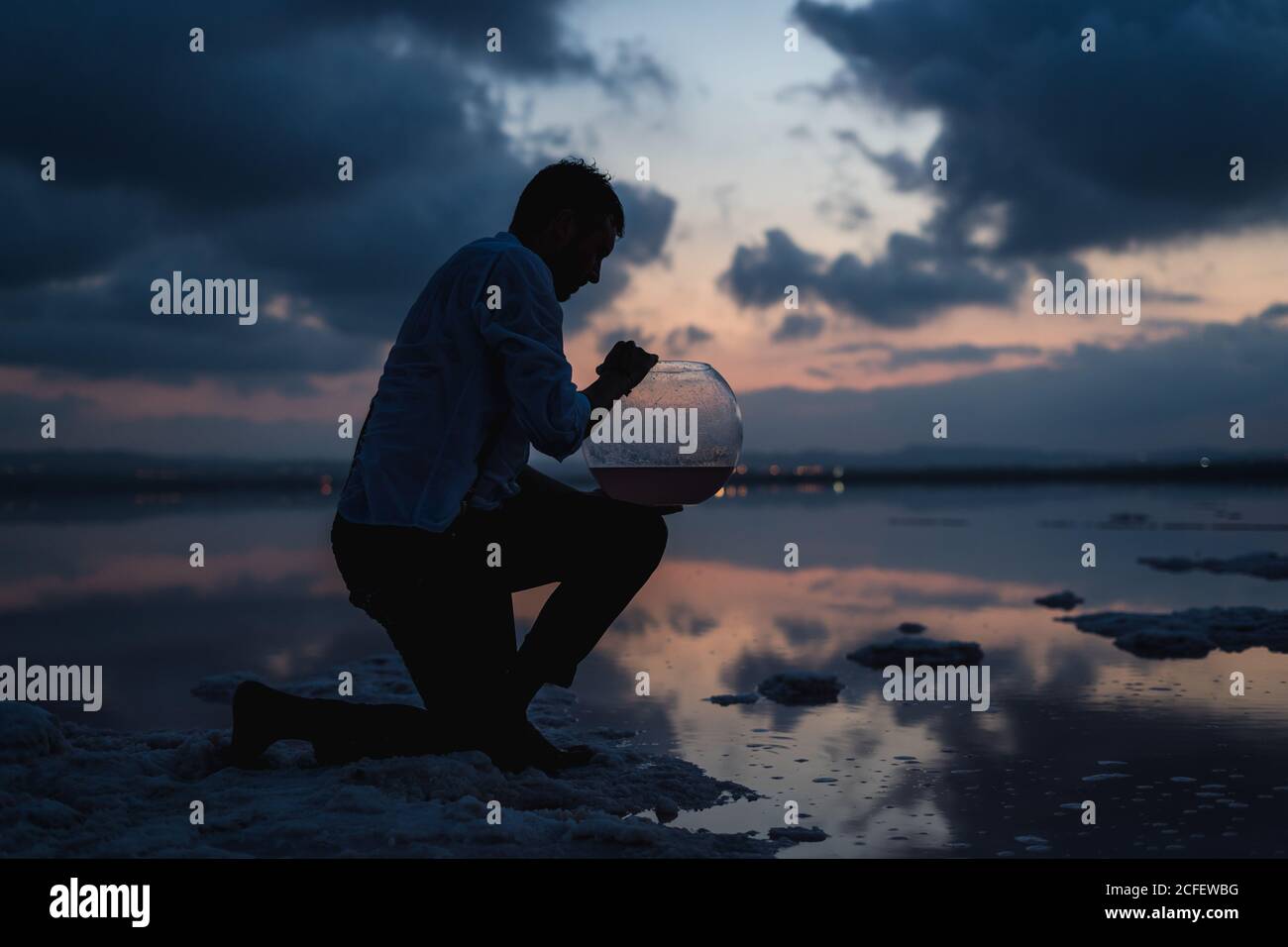 Person Kneeling Down Side View