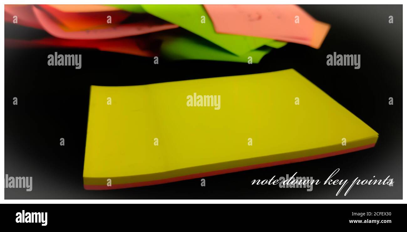 Yellow paper slip with empty text space displayed on paper slip concept ...