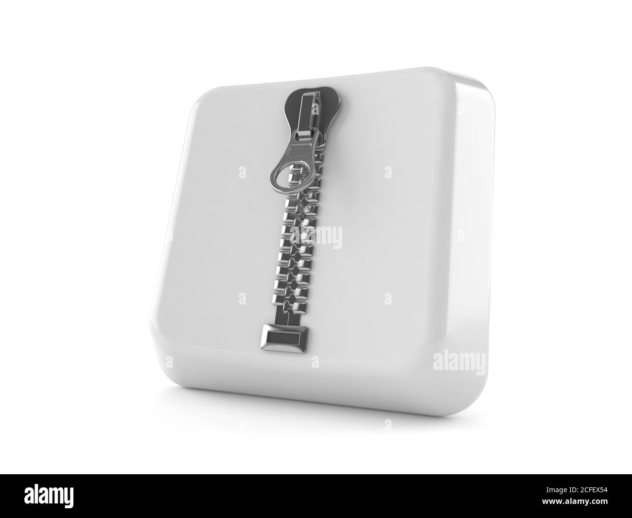 Keyboard key with zipper isolated on white background Stock Photo - Alamy