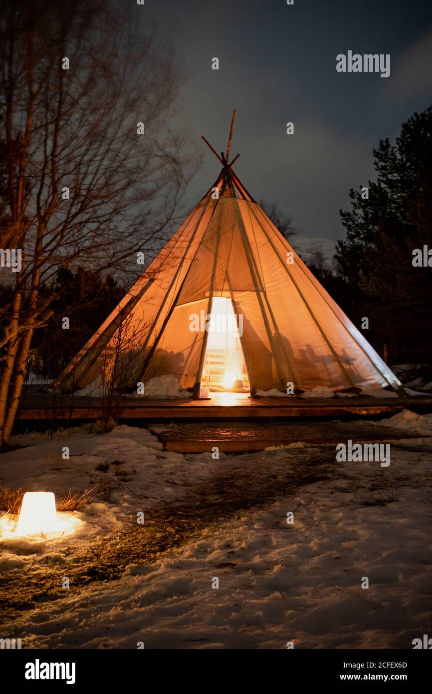 Teepee campfire hi-res stock photography and images - Alamy