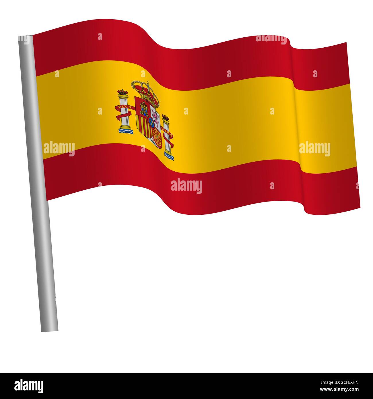 Spanish flag pole Cut Out Stock Images & Pictures - Alamy