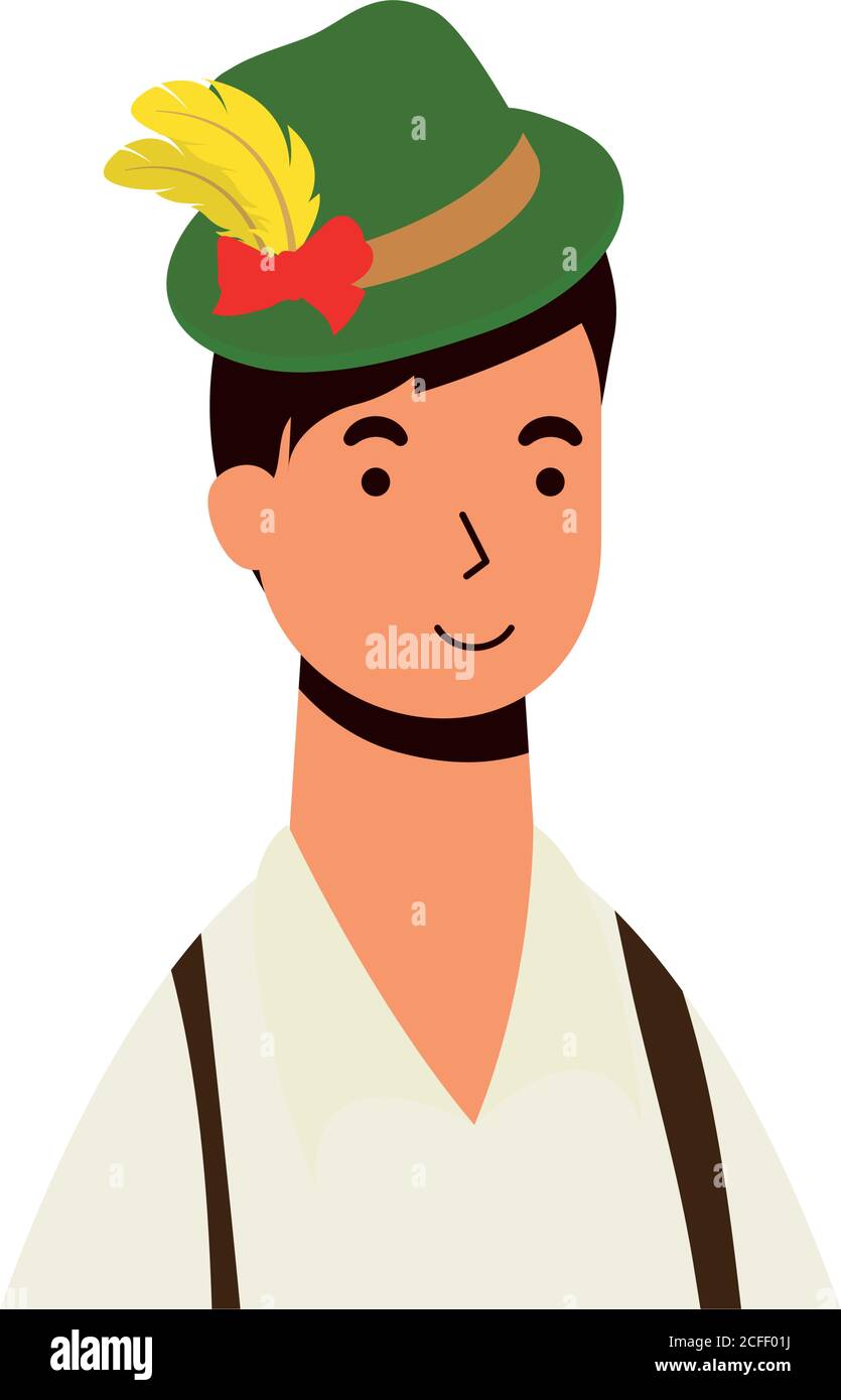 german man wearing tyrolean suit character vector illustration design ...