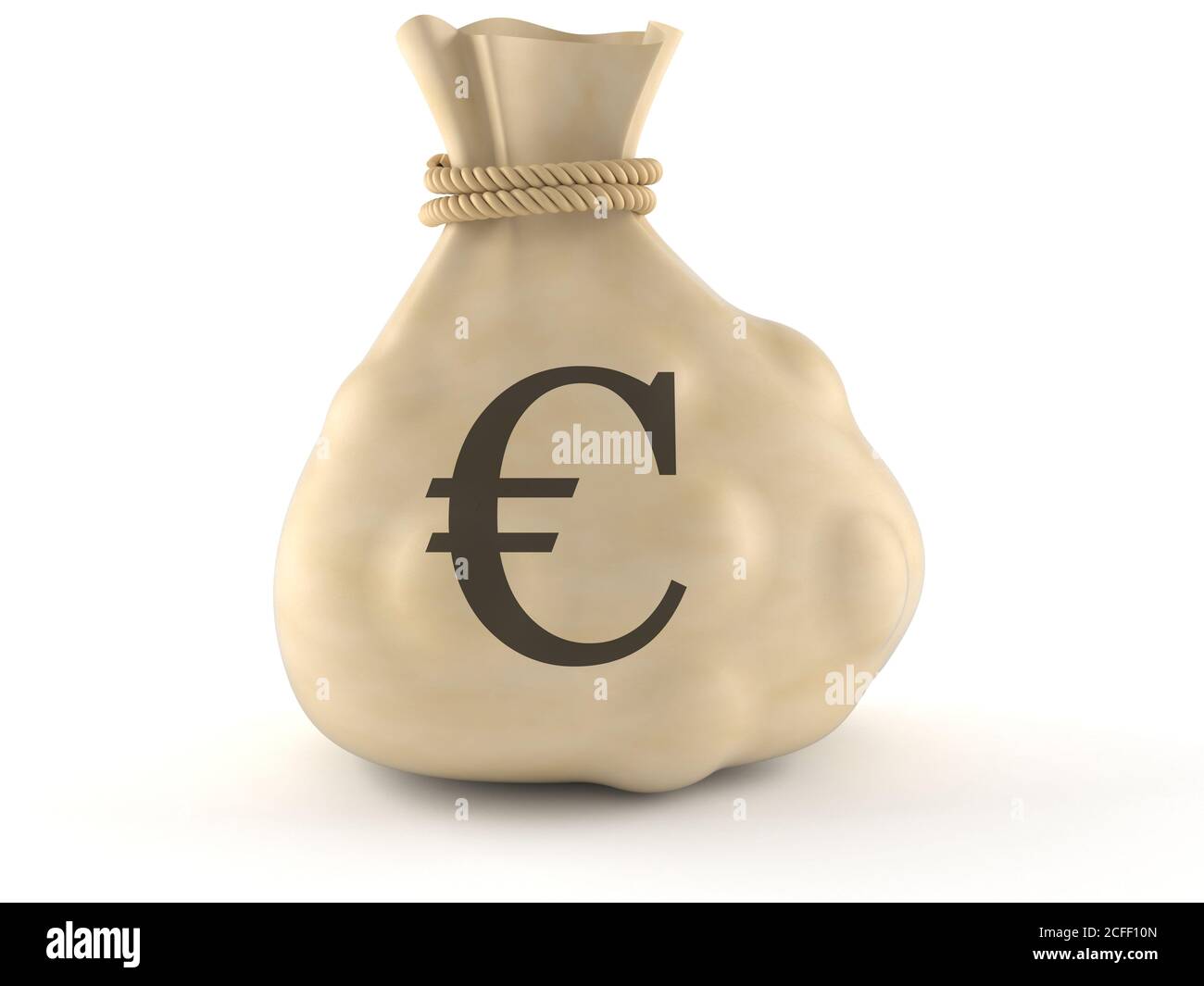 Money bag with euro currency symbol isolated on white background Stock ...