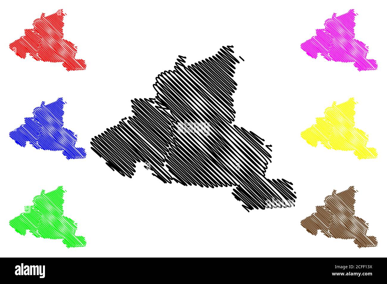 Tangerang City (Republic of Indonesia, Java island) map vector ...