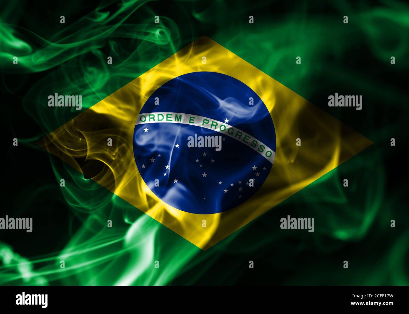 Brazil smoke flag Stock Photo - Alamy