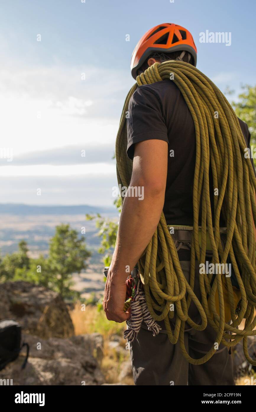 Back of climber with equipment hi-res stock photography and images - Alamy