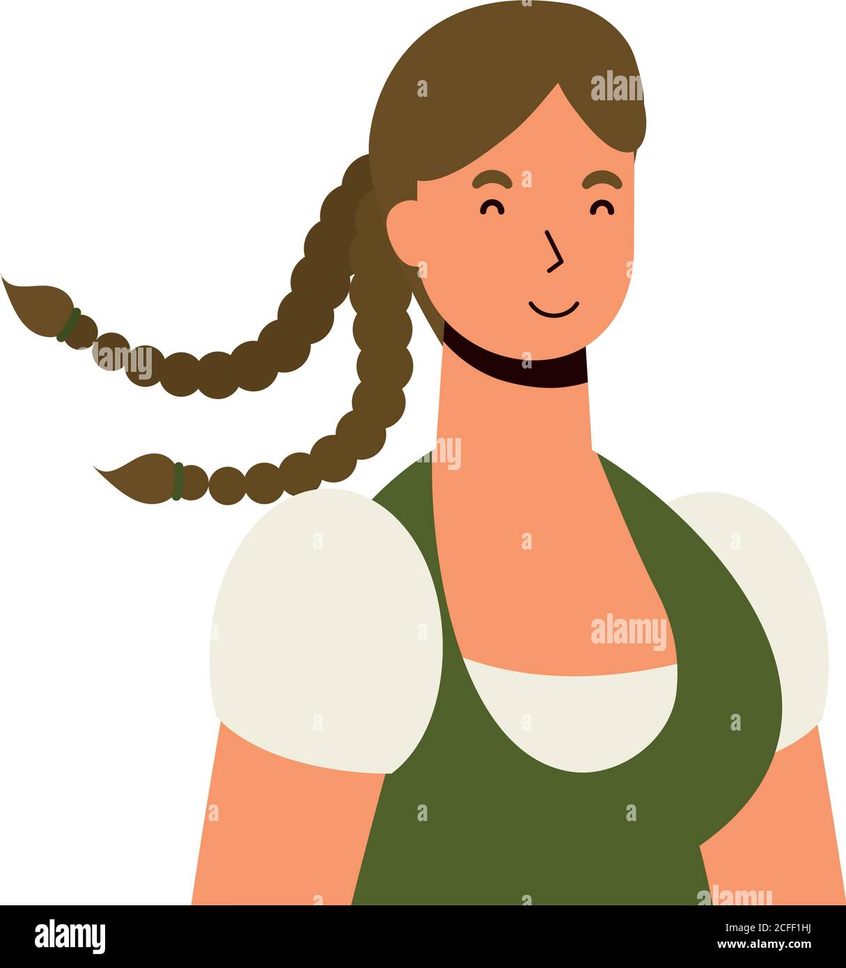 beautiful german woman avatar character vector illustration design ...