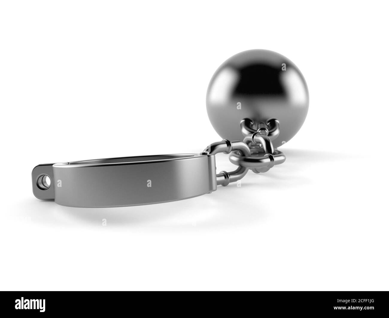 Prison ball isolated on white background Stock Photo - Alamy