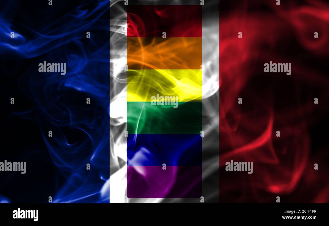 France Gay smoke flag, LGBT France flag Stock Photo - Alamy