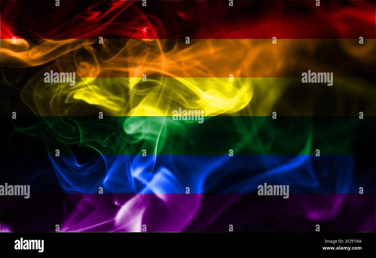 Gay smoke flag, LGBT pride flag Stock Photo - Alamy