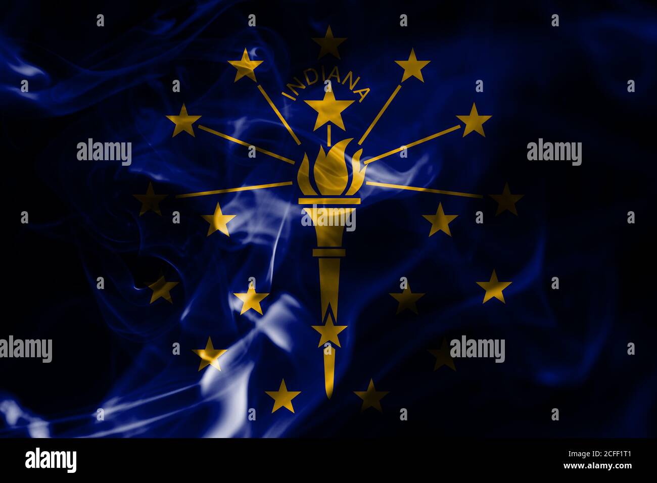 Indiana state smoke flag, United States Of America Stock Photo - Alamy