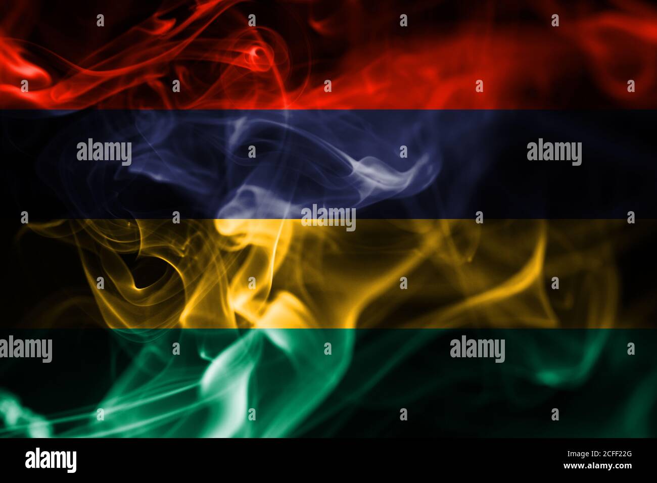 Mauritius smoke flag Stock Photo - Alamy