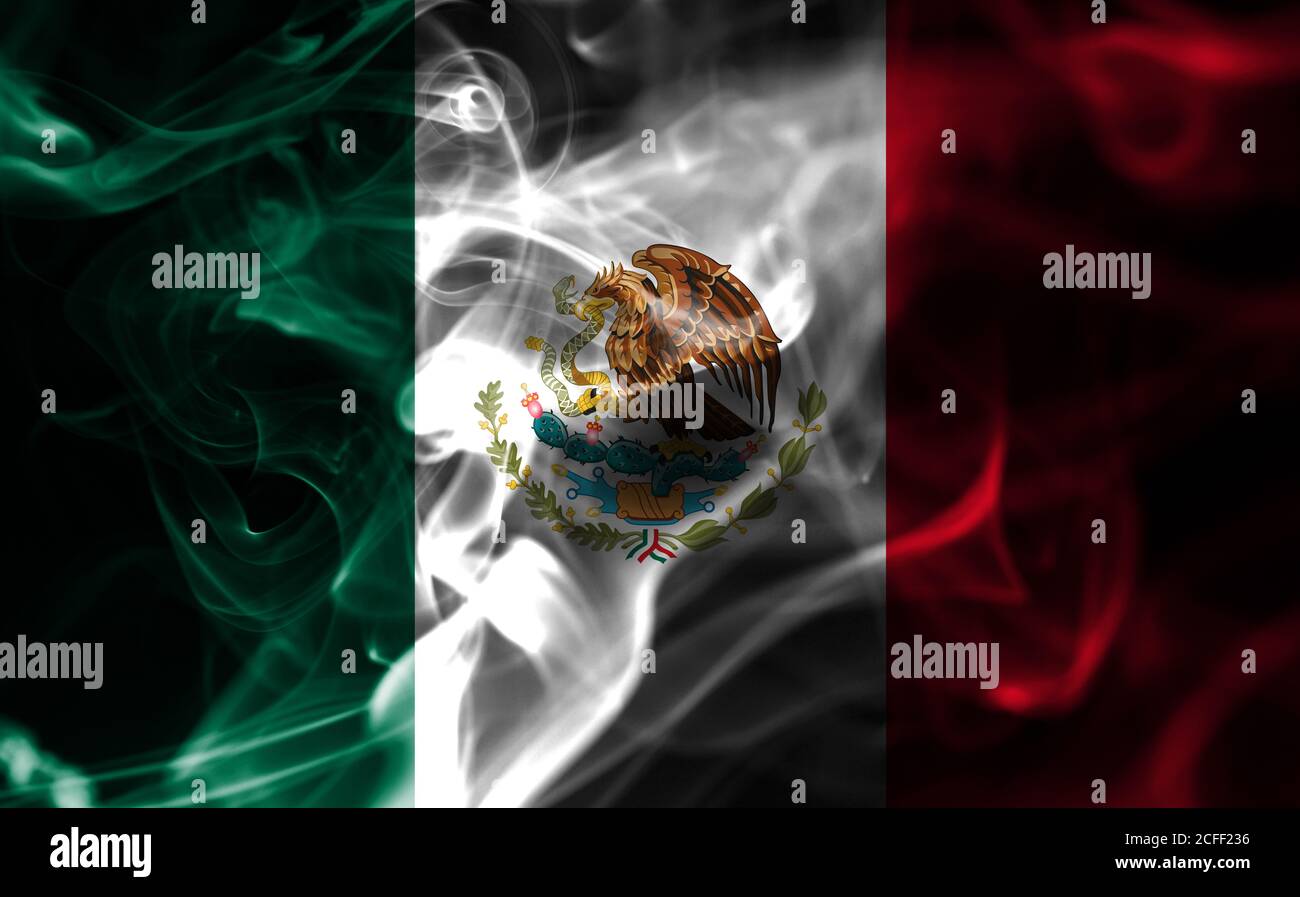 Mexico smoke flag Stock Photo - Alamy