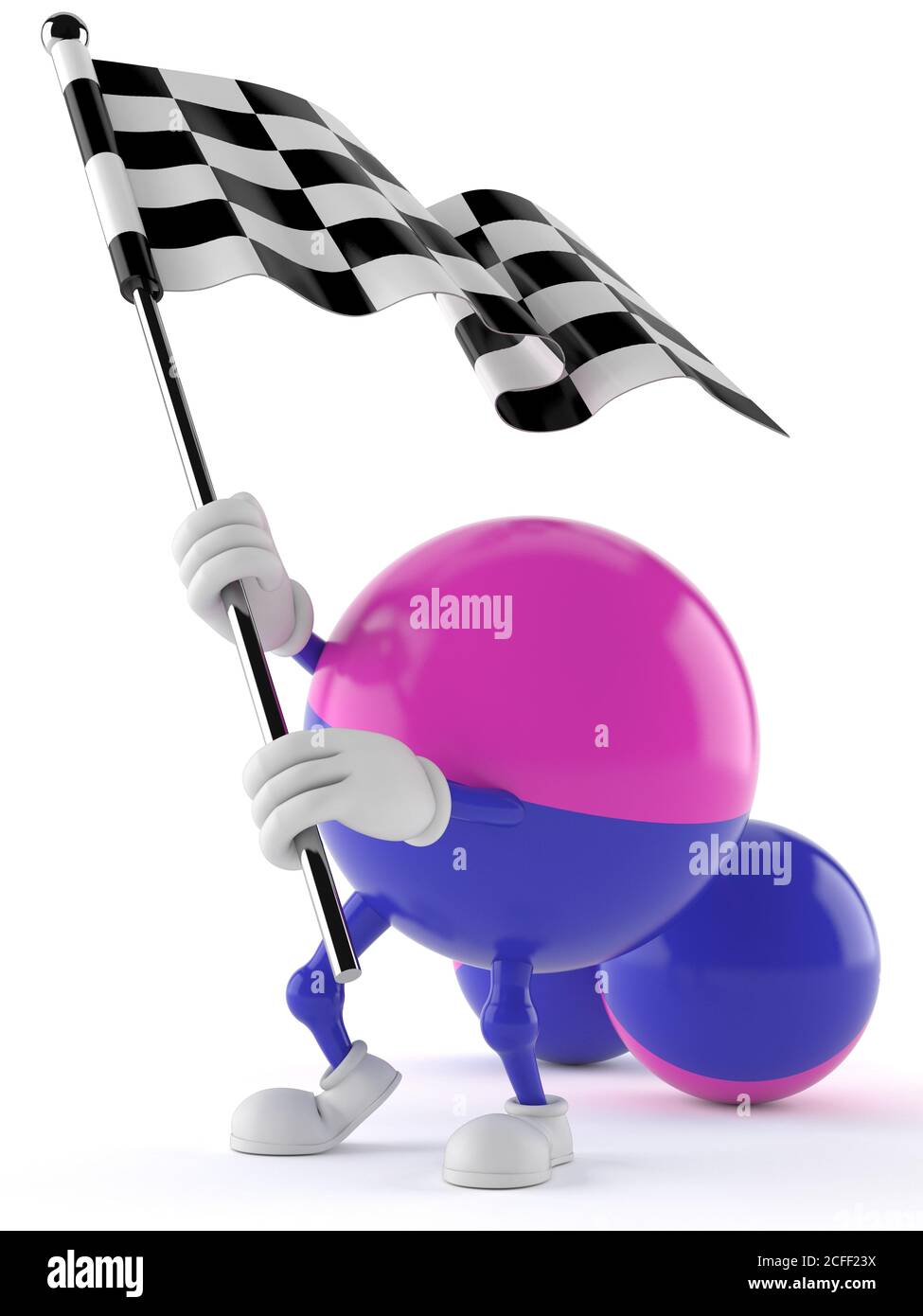 Paintball toon with race flag isolated on white background Stock Photo ...