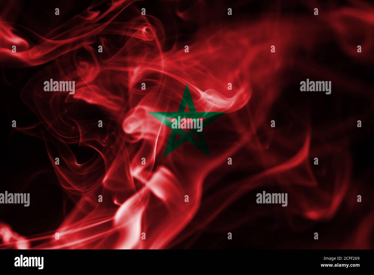 Morocco smoke flag Stock Photo - Alamy