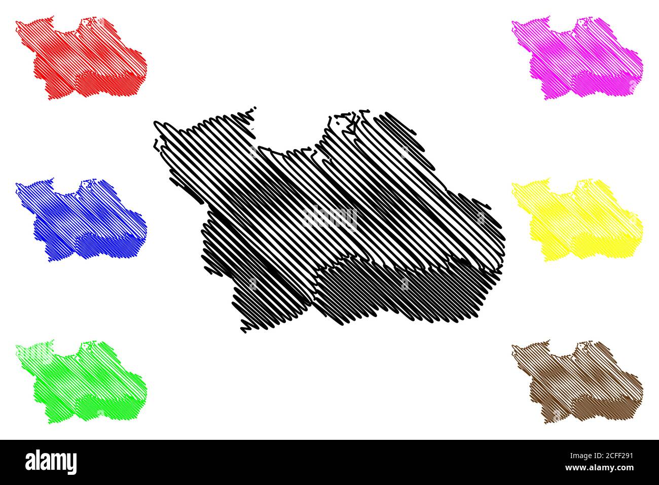 Surabaya City (Republic of Indonesia, Java island) map vector ...