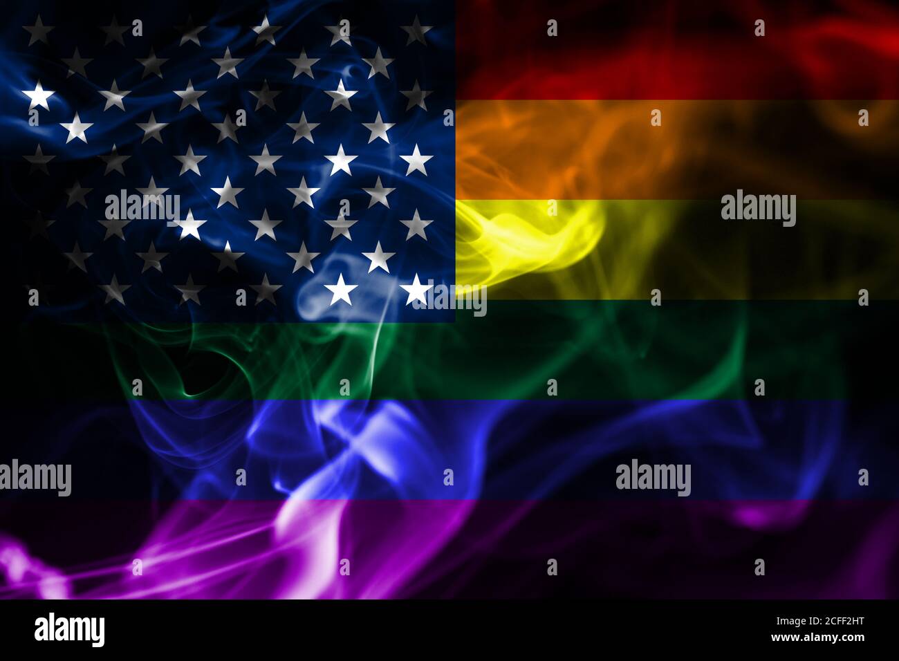 USA gay smoke flag, LGBT USA flag Stock Photo - Alamy
