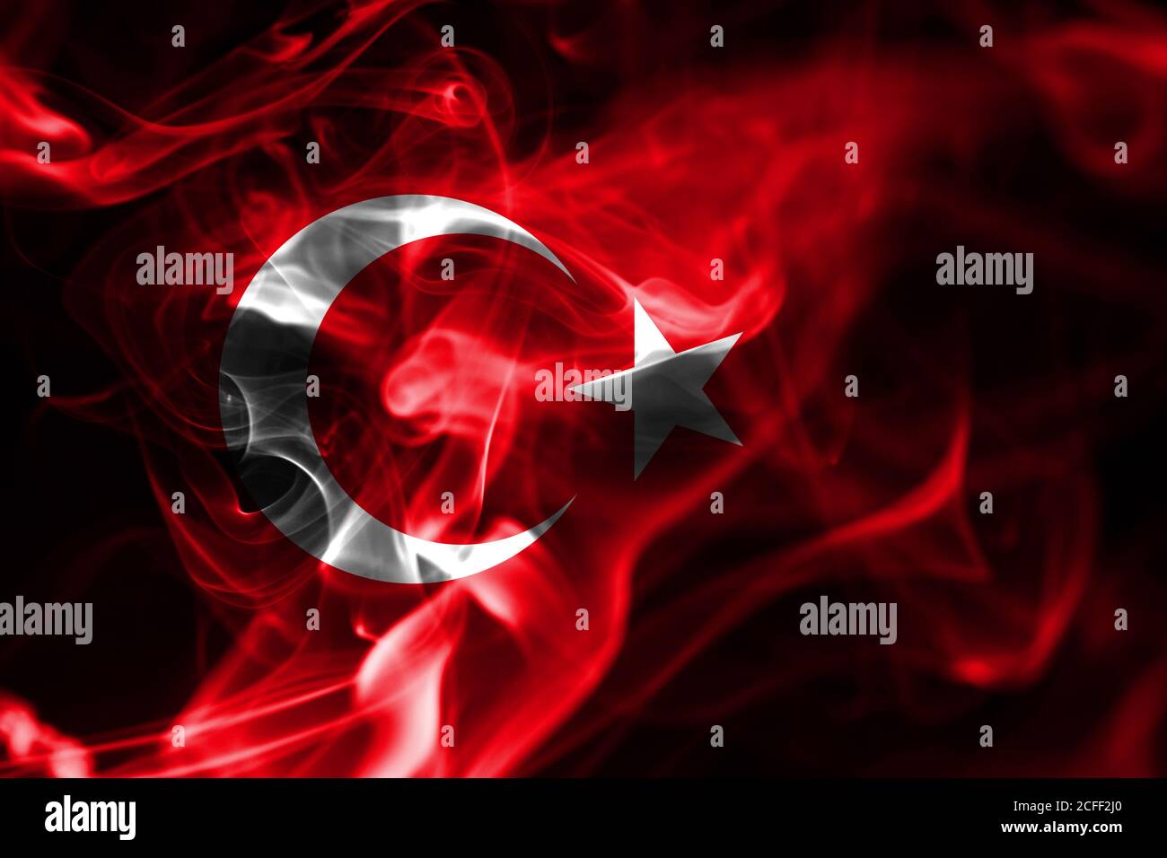 Turkey smoke flag Stock Photo - Alamy