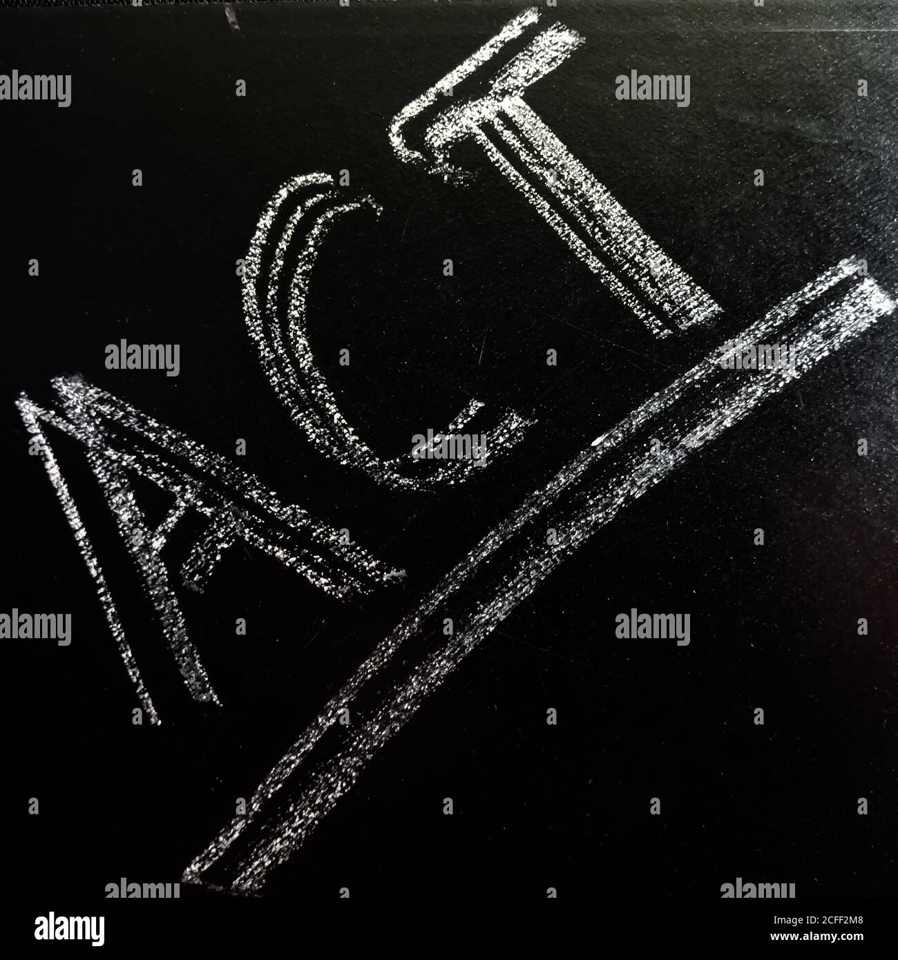 ACT word displayed on black board for learning and awareness ...