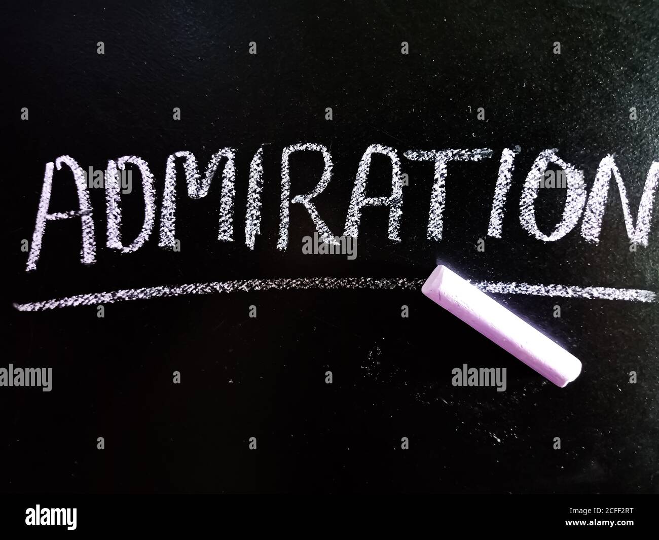 Admiration word displayed on black board for learning and awareness ...