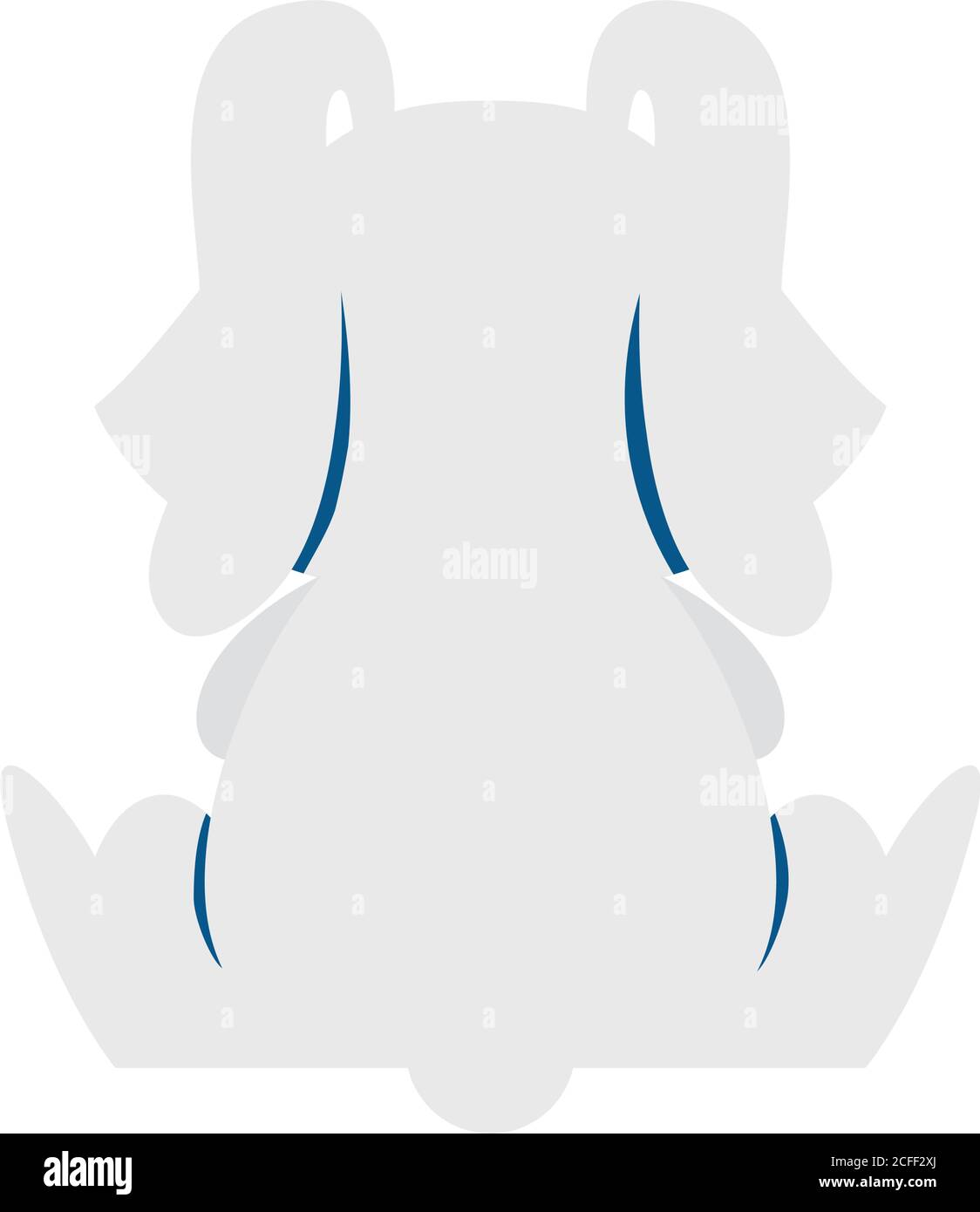 cute easter little rabbit back character vector illustration design ...