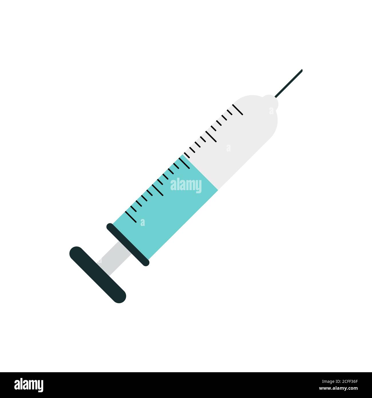 Medical syringe for injection on white background. Vector illustration ...