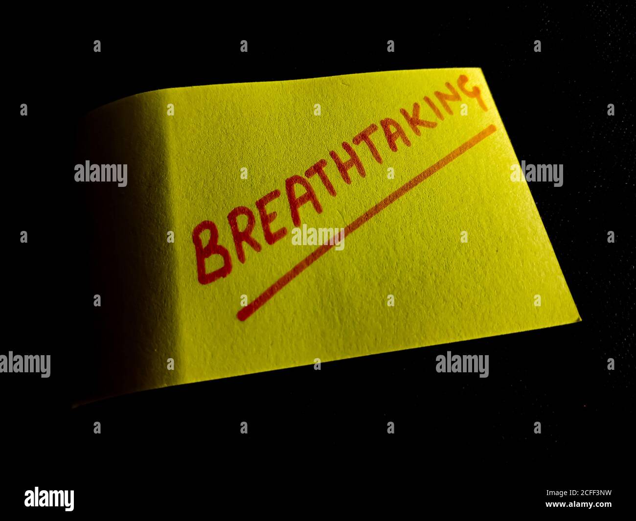 Breathtaking word displayed on paper slip concept for educational ...