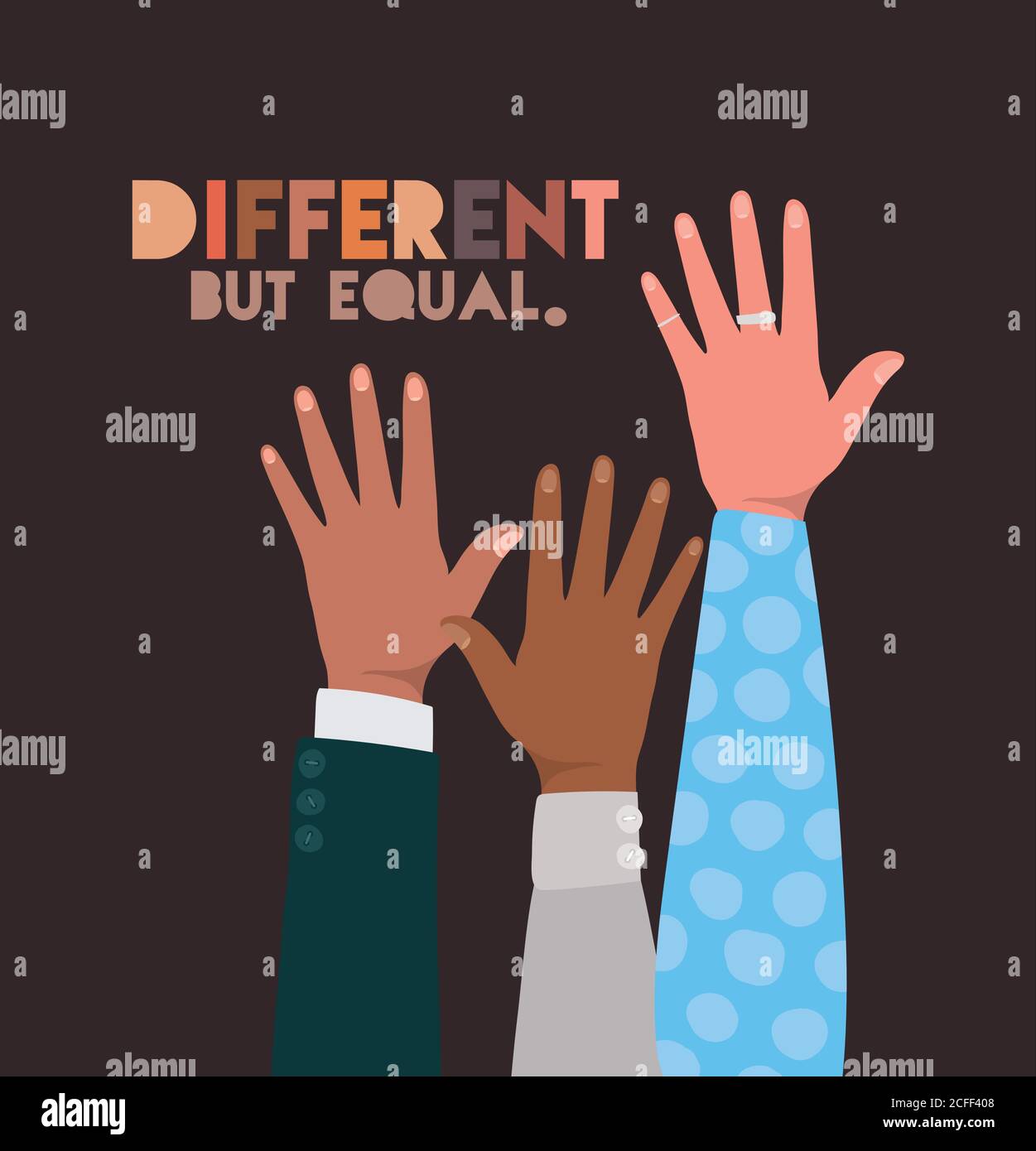 different but equal and diversity skin hands vector design Stock Vector ...
