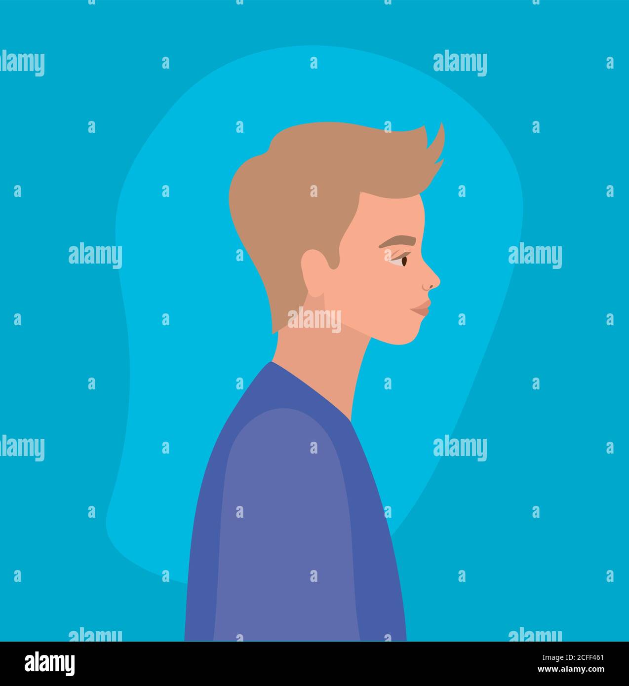blond man cartoon in side view vector design Stock Vector Image & Art ...