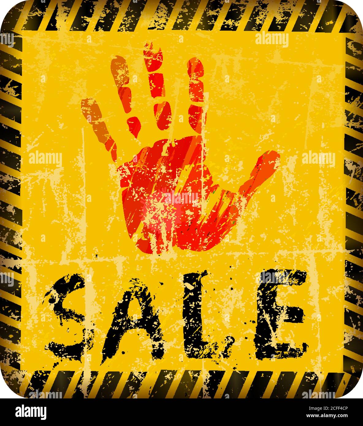 Sale Sign with human hand as eye catcher grungy style, shop, e-commerce ...