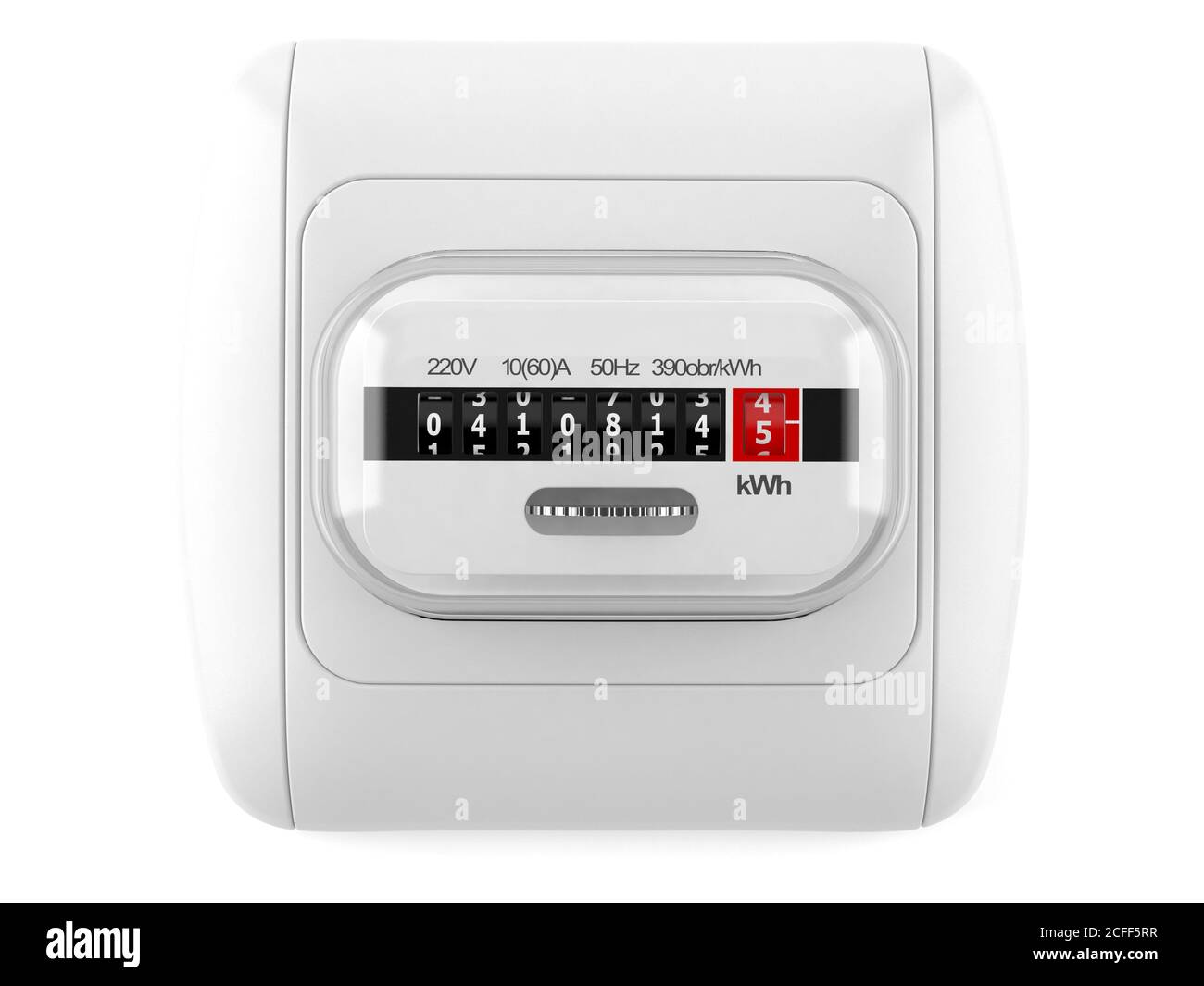 Electric meter isolated on white background Stock Photo - Alamy