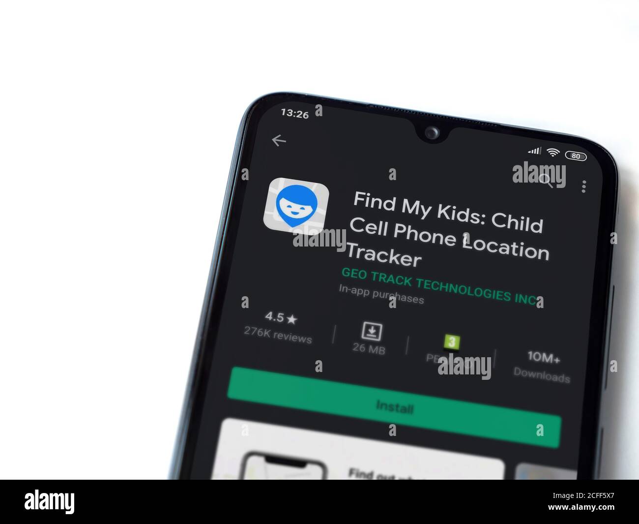 Lod, Israel - July 8, 2020: Find My Kids app play store page on the ...