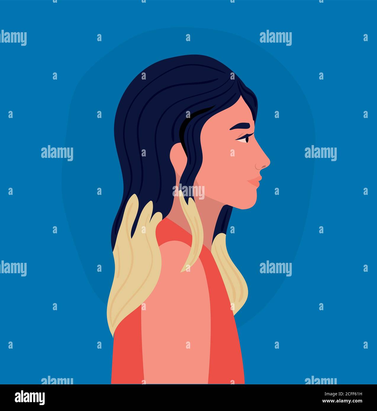 woman cartoon in side view vector design Stock Vector Image & Art - Alamy