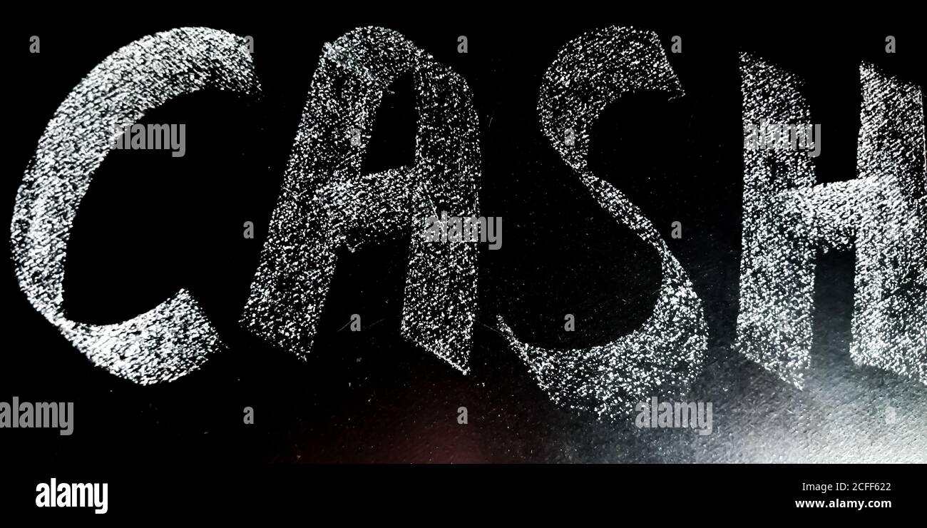 Cash word displayed on black board for learning and awareness ...