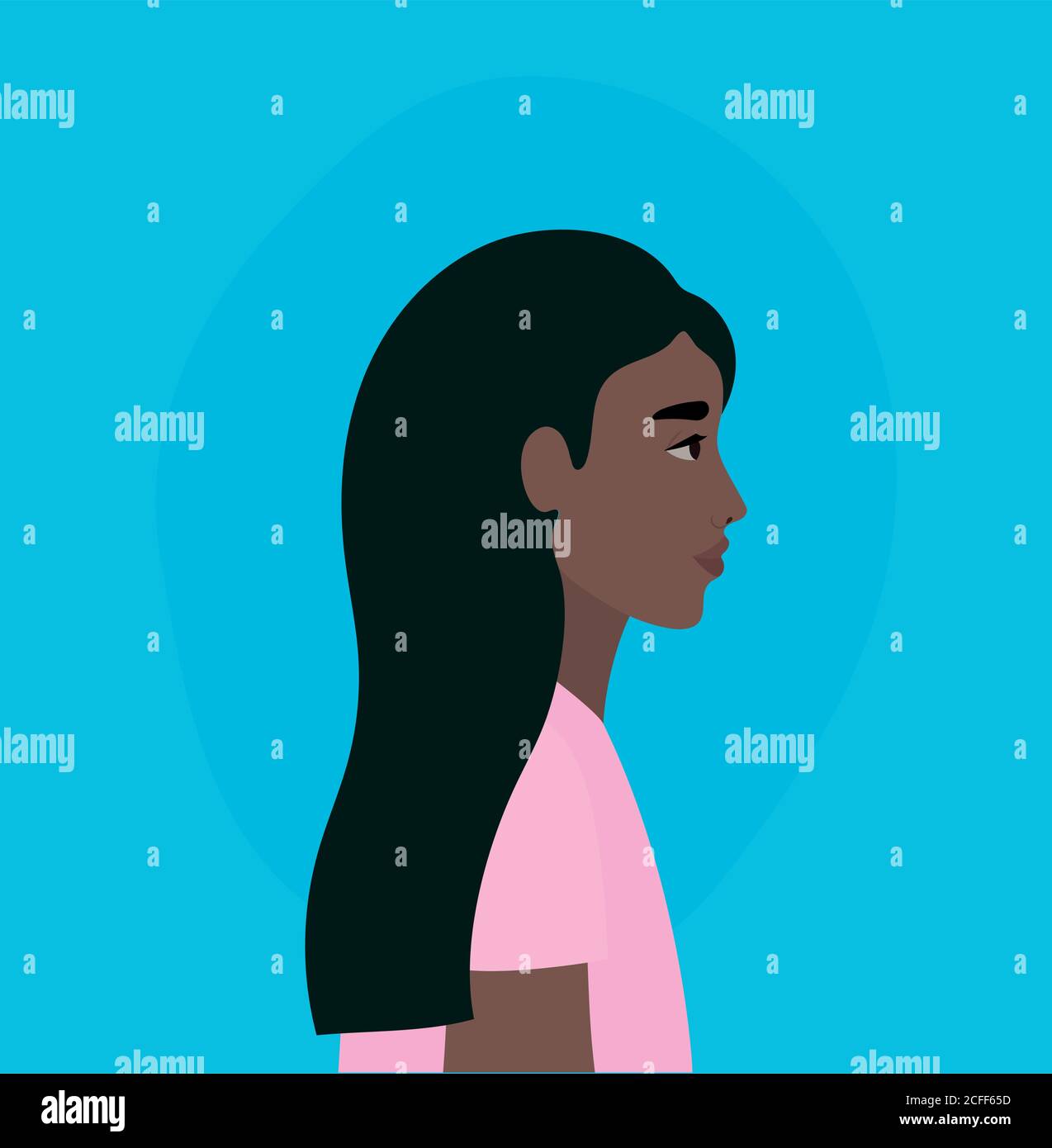 black woman cartoon in side view vector design Stock Vector Image & Art ...