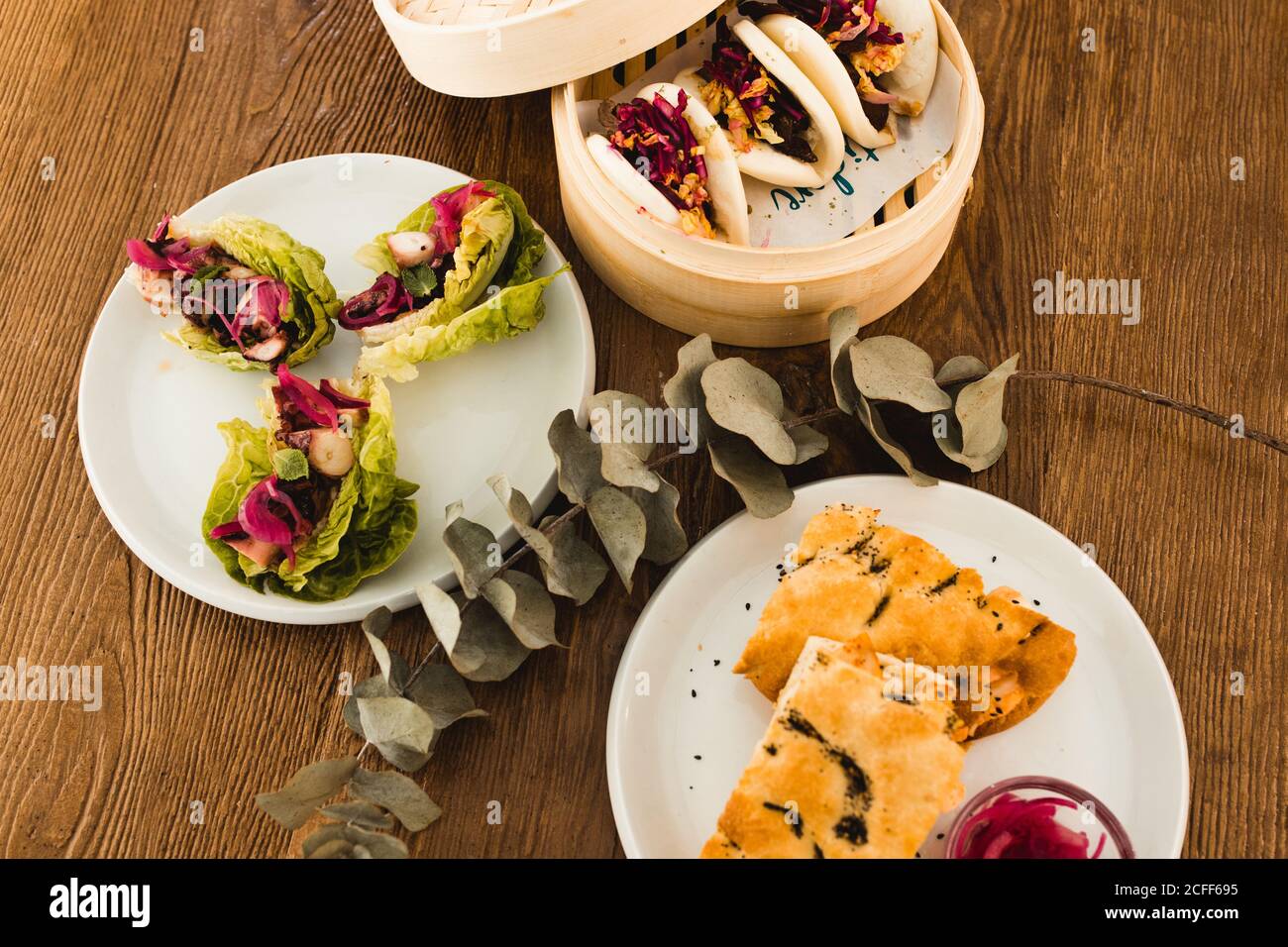 Plates of food table selection hi-res stock photography and images - Alamy