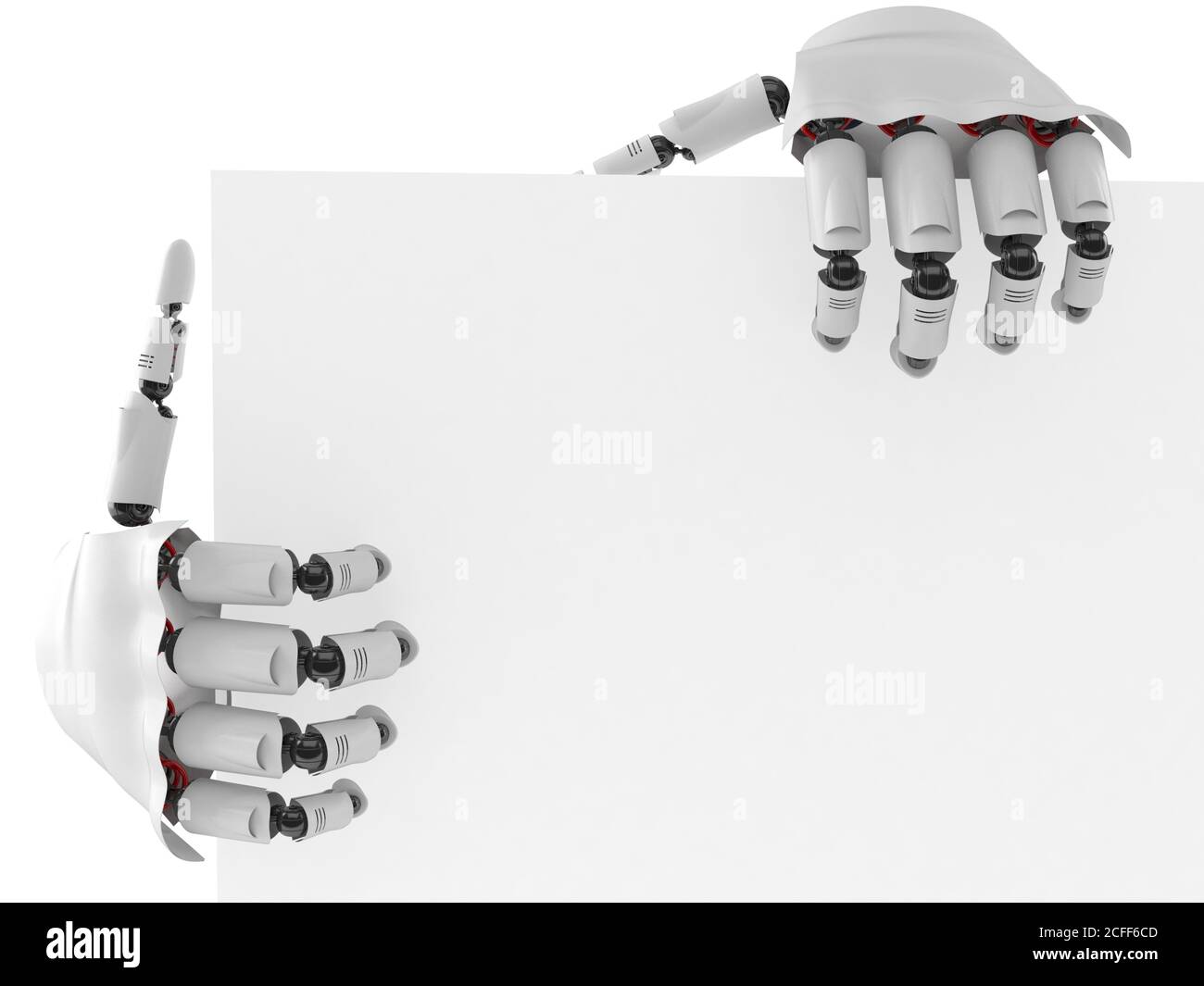Robot hands isolated on white background Stock Photo - Alamy