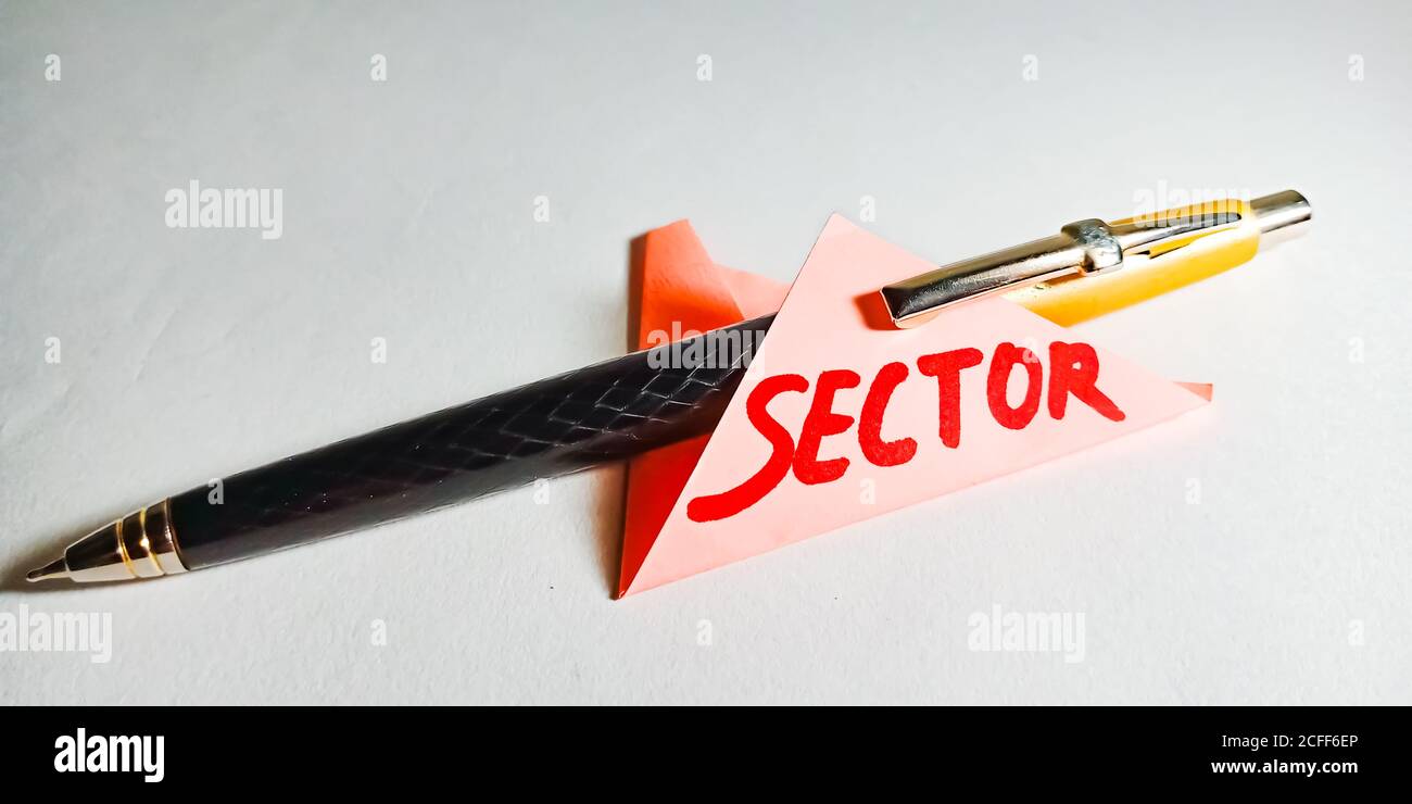 Sector word displayed on paper slip concept for educational informative ...
