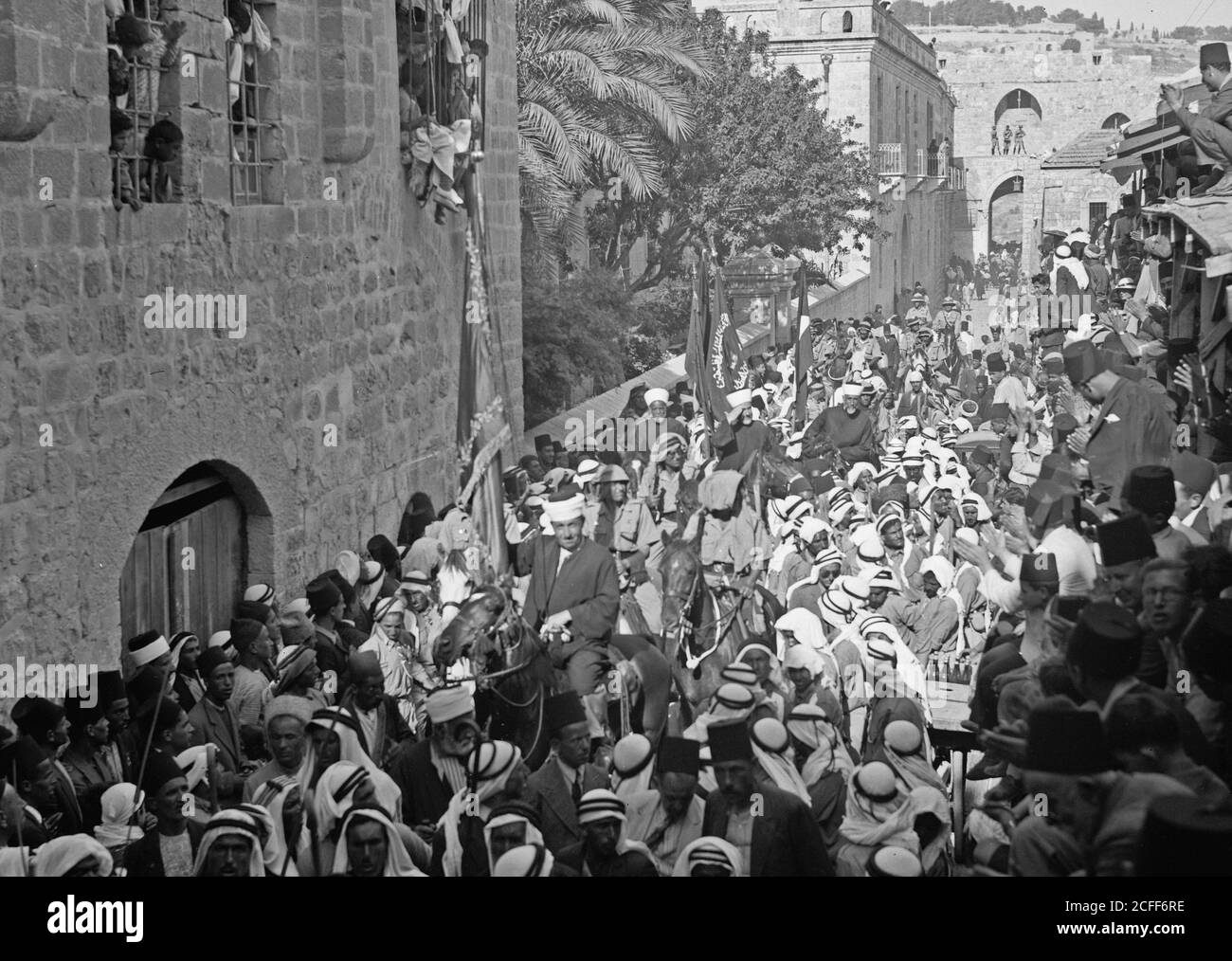 Original Caption: Neby Mousa [i.e. Nebi Musa] 1937; at shrine and J'lem ...