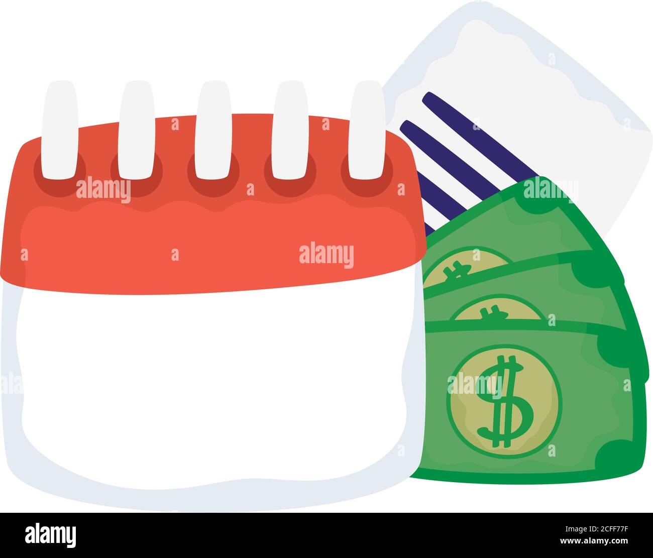 Isolated calendar with documents and bills icon Vector illustration ...