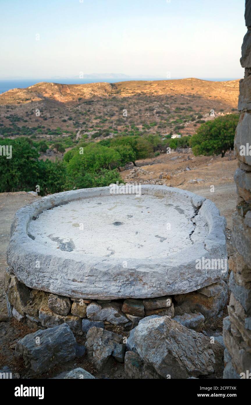 The abandoned village of Mikro Chorio on the Greek island of Tilos ...