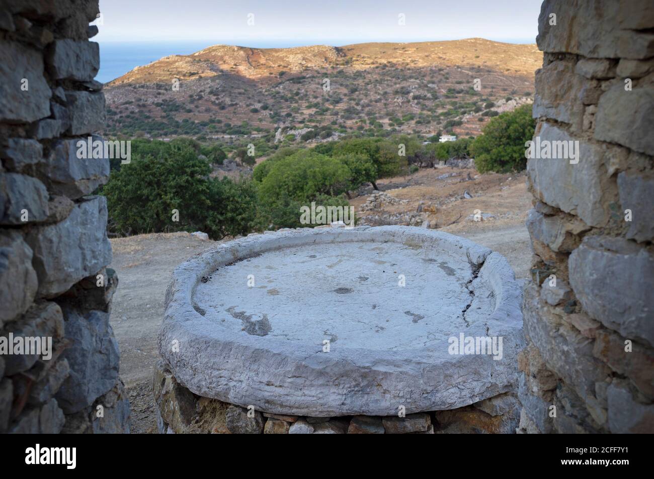The abandoned village of Mikro Chorio on the Greek island of Tilos ...